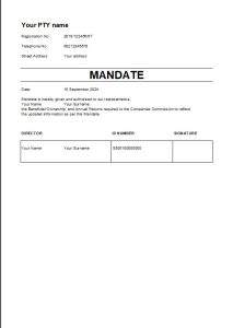 Free mandate for beneficial ownership returns